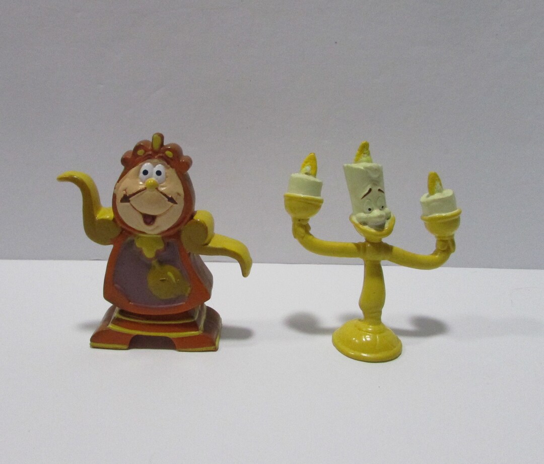 Vintage Lumiere and Cogsworth PVC Figures Beauty and the Beast Disney ...