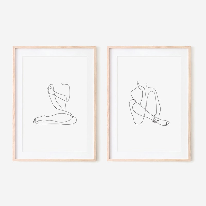 Line Art Set of 2 - Etsy