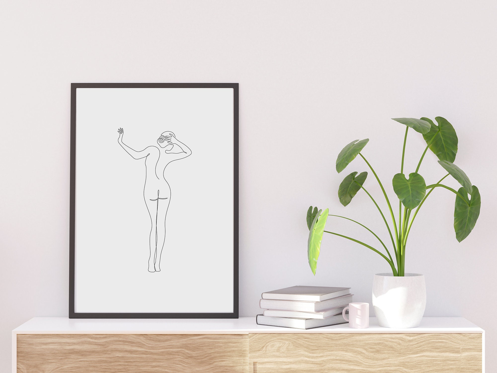 Set of 2 Prints Line Art Set One Line Drawing Prints Woman | Etsy
