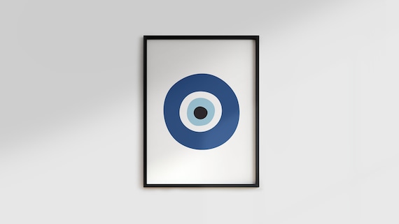 Evil Eye Wall Decor Blue Eye Art Print Eye Printable Wall - Etsy