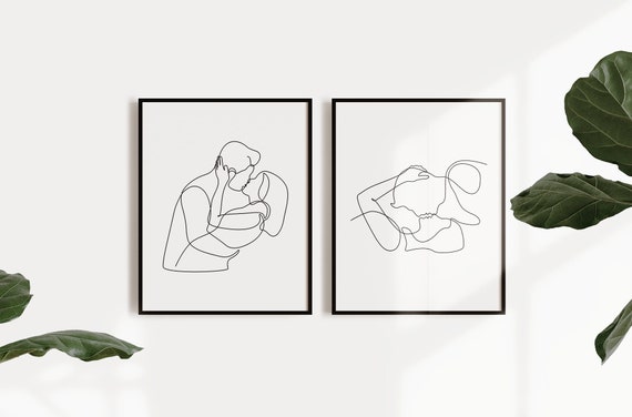 Couple One Line Drawing Love Line Art One Line Art Set of 2 - Etsy