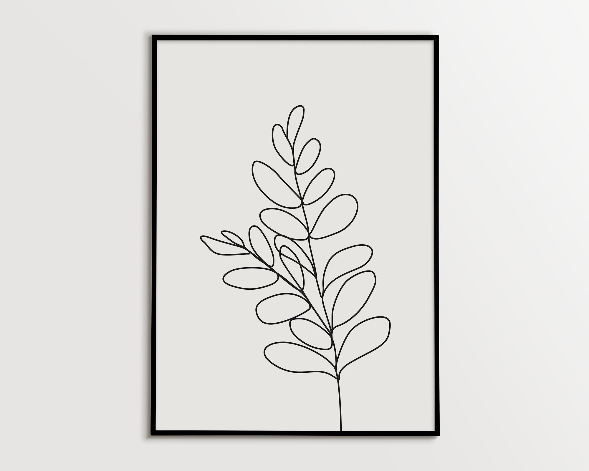 One Line Leaf Wall Art, Leaf Plant Line Art, Minimalist Wall Decor ...