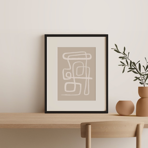 Line Drawing Wall Art Brush Stroke Artwork Abstract Wall | Etsy