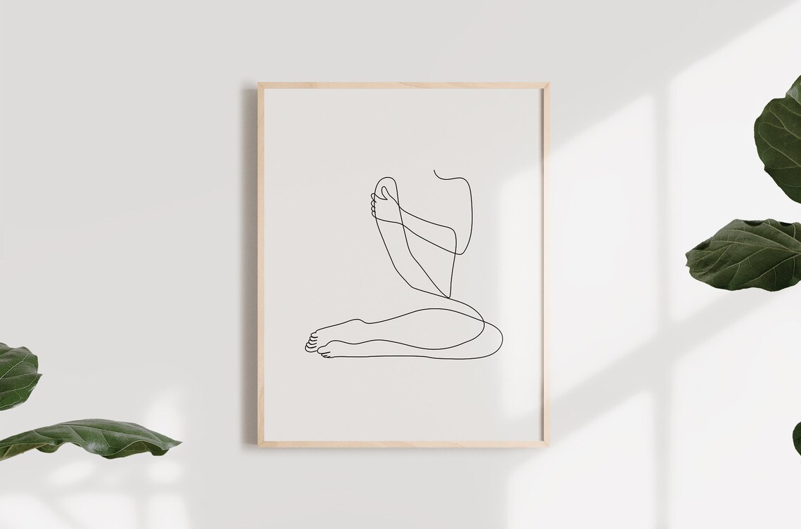 Abstract One Line Drawing Continuous Line Art Female Figure | Etsy