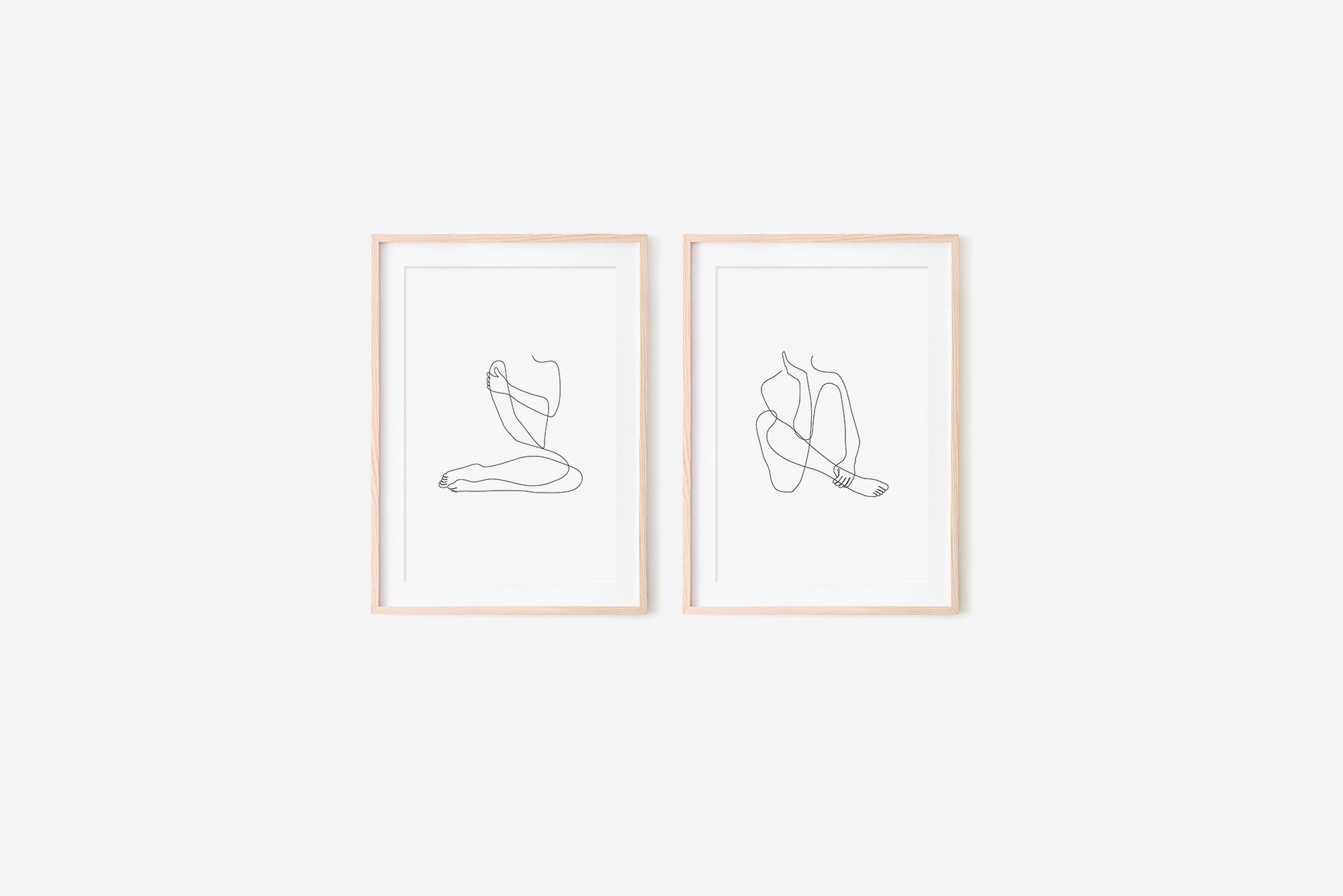 Set of 2 Prints Line Drawing Set One Line Drawing Prints | Etsy