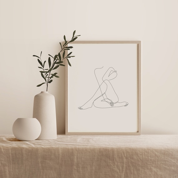 Abstract One Line Drawing Continuous Line Art Female Figure - Etsy