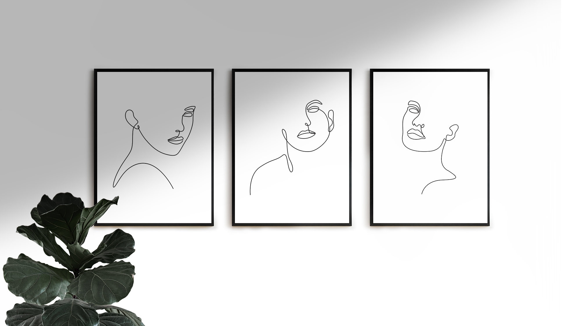 Set of 3 Prints Woman Face Line Art Abstract Face Prints - Etsy