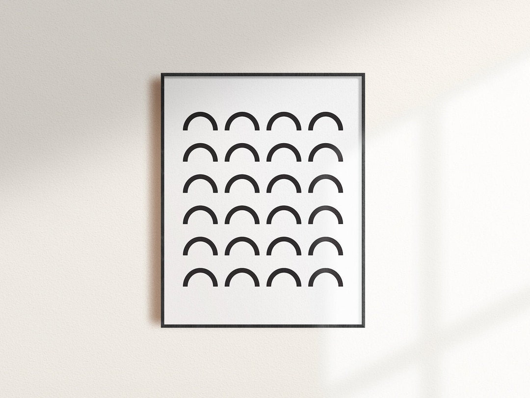 Half Circle Wall Art, Circle Shapes Poster, Geometric Modern Print ...