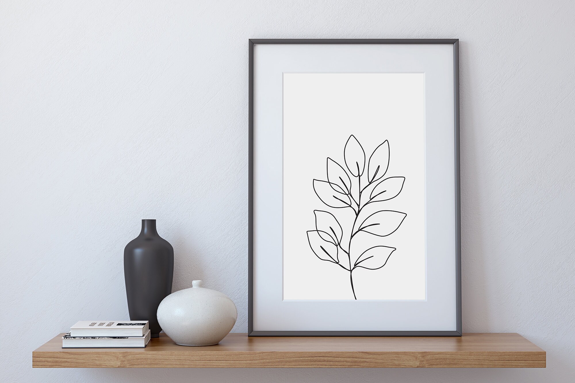 Leaf One Line Drawing, Minimal Plant Printable Poster, Abstract Botanic ...