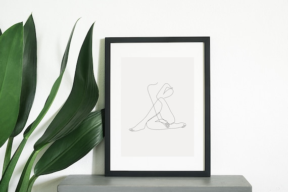 One Line Art Drawing Female Figure Line Art Abstract Body | Etsy