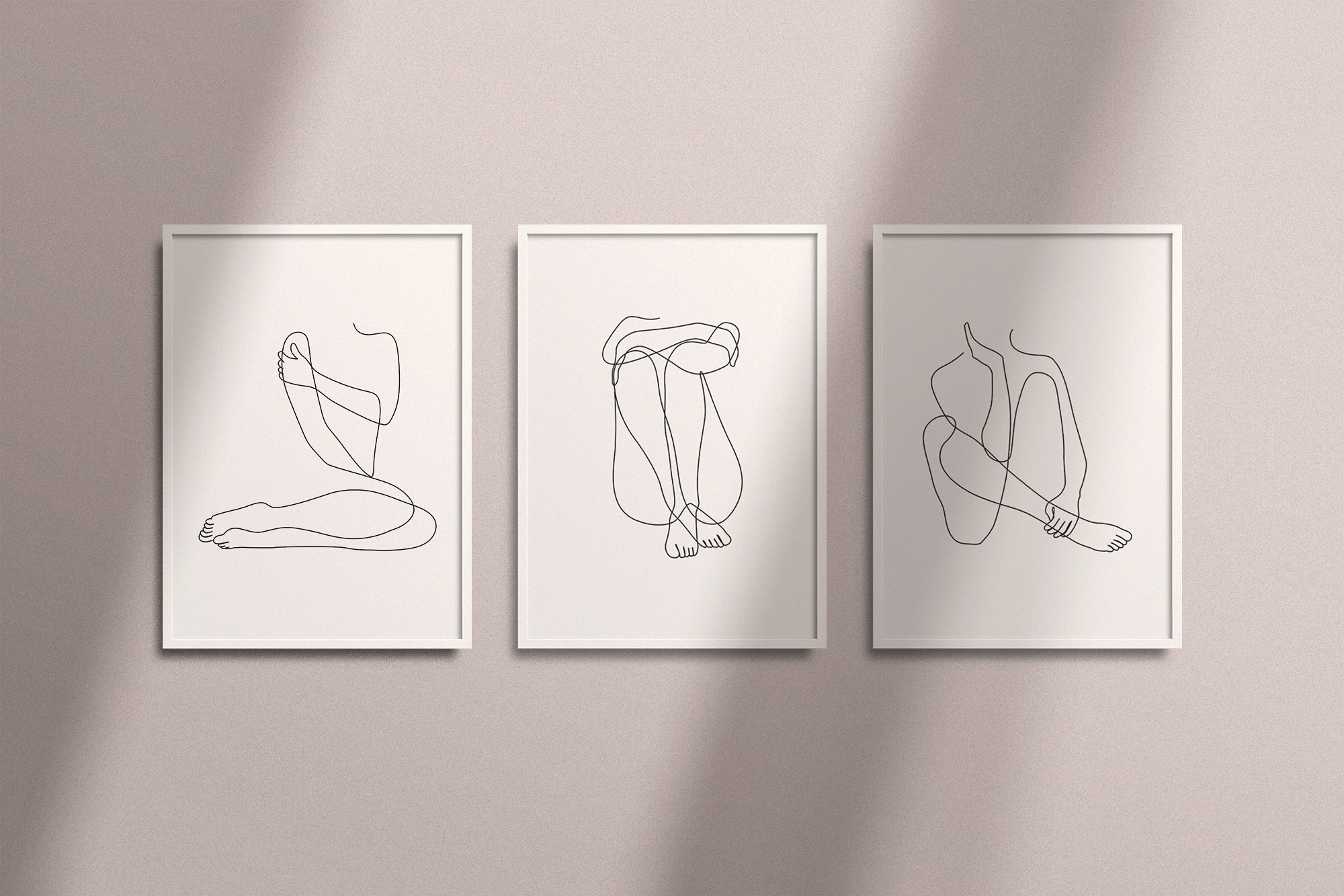 Set of 3 Prints, Line Drawing Set, One Line Drawing Prints, Woman Body ...