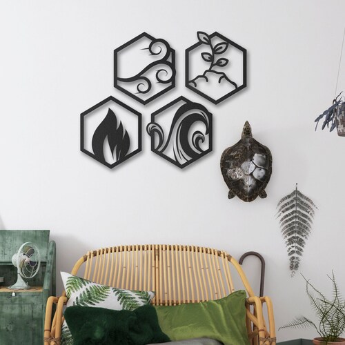 Four Elements Sign 4 Elements Metal Wall Art Geometric - Etsy