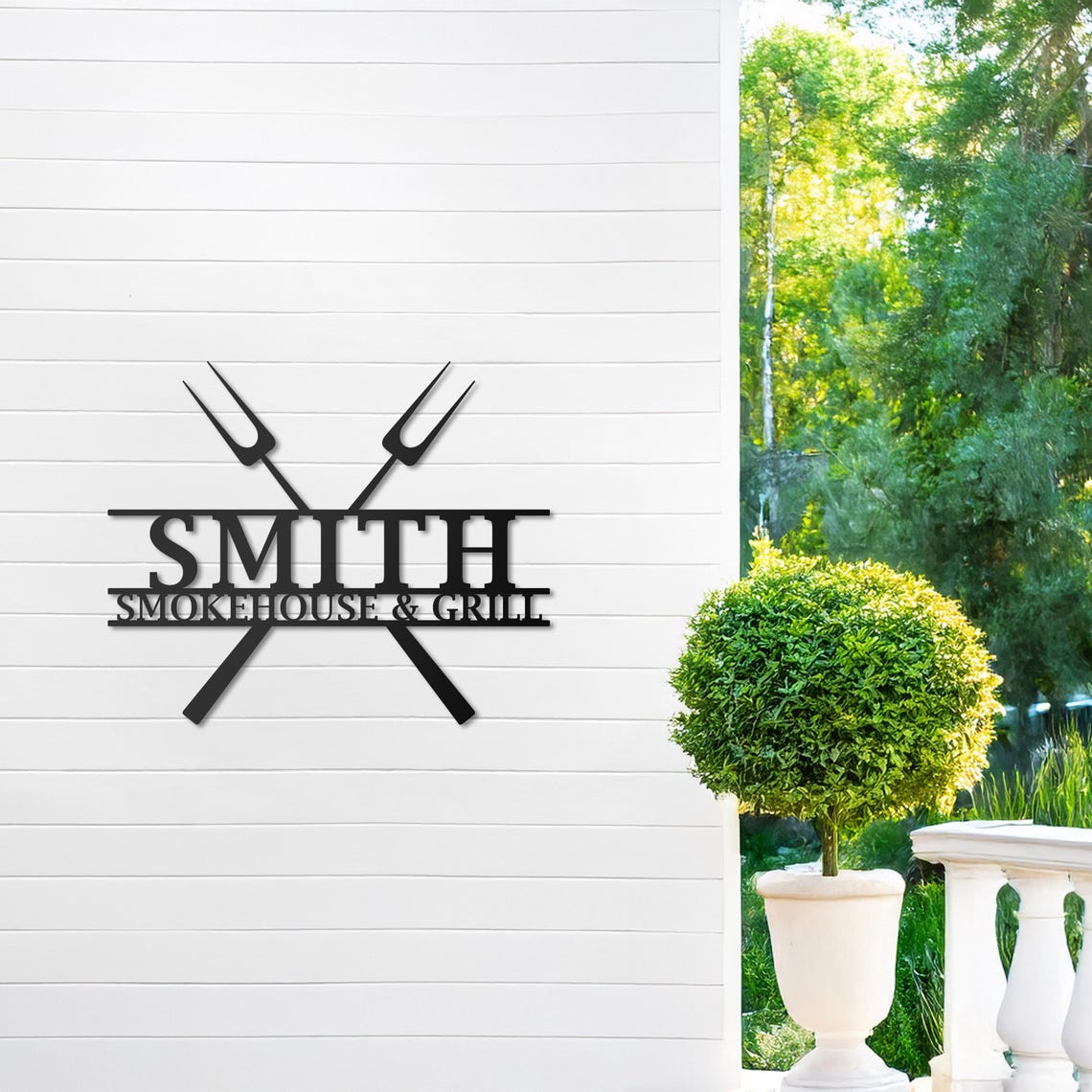 Custom Metal Smokehouse & Grill Sign: Personalized BBQ Decor - Etsy