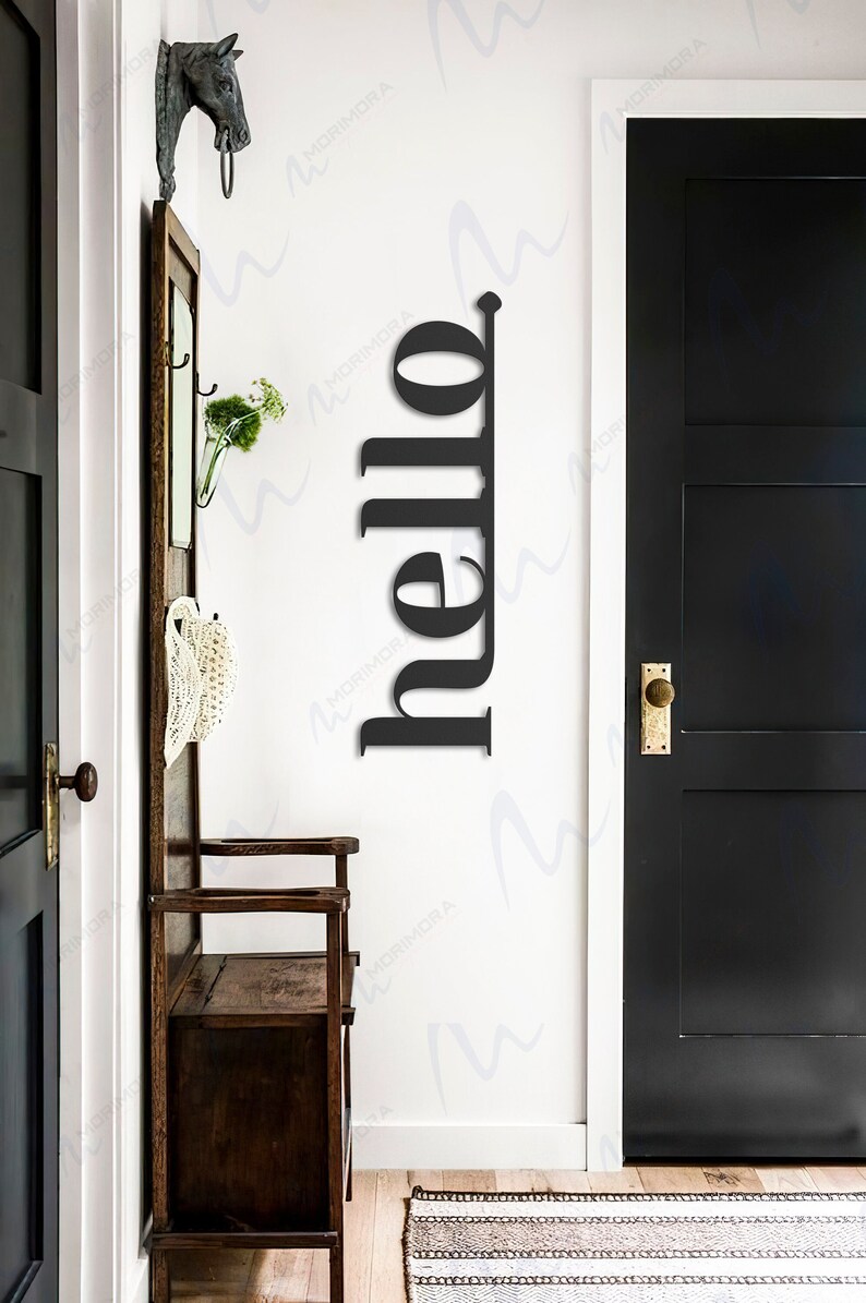 Metal Hello Sign Metal Wall Art Front Porch Decor Front | Etsy Canada