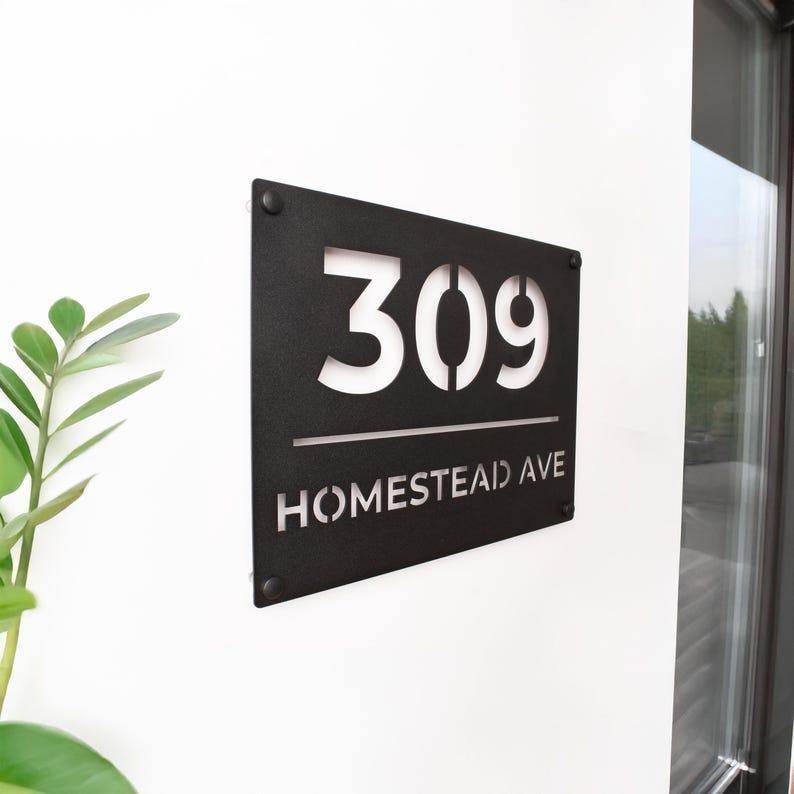 Personalized Metal House Number Sign: Outdoor Address Plaque - Etsy