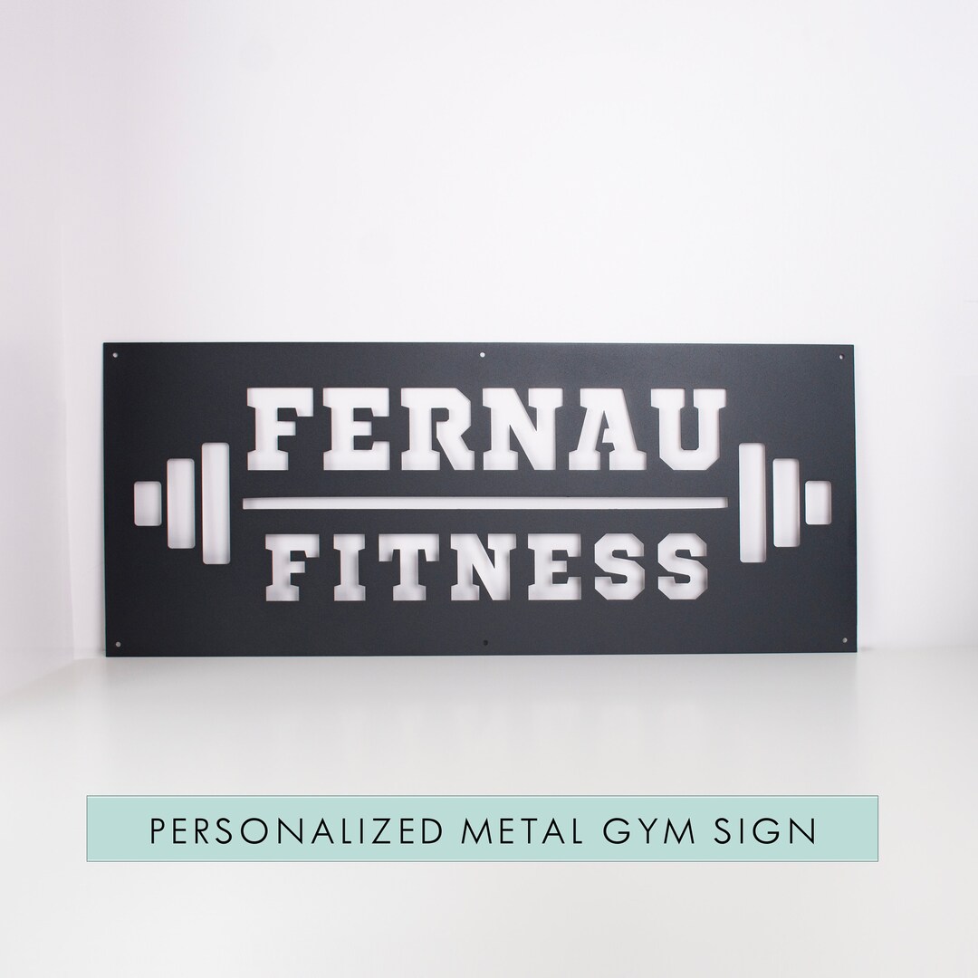 Personalized Gym Metal Wall Sign, Gym Decor, Personal Motivation Wall ...