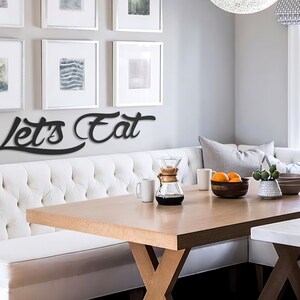 Lets Eat Wall Sign, Kitchen Wall Decor, Metal Quote Wall Art, Wall ...