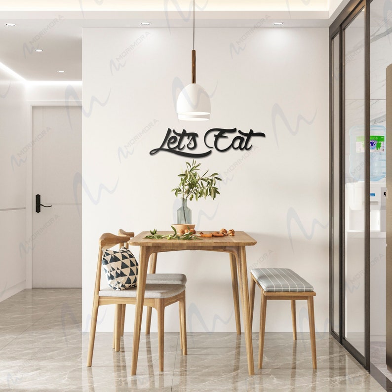 Lets Eat Wall Sign Kitchen Wall Decor Metal Quote Wall Art - Etsy