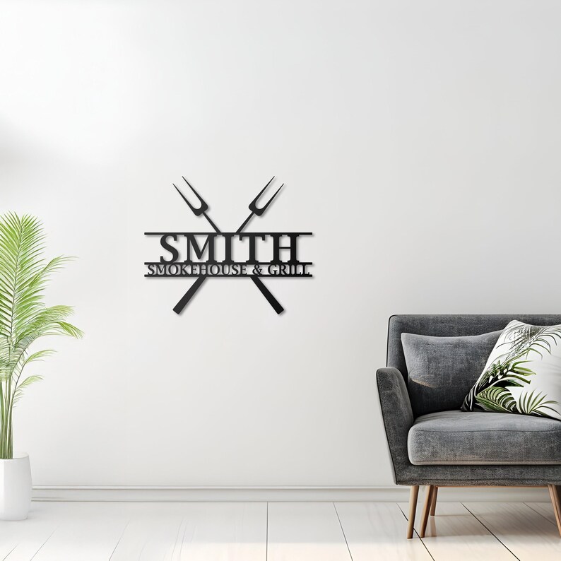Custom Metal Smokehouse & Grill Sign: Personalized BBQ Decor - Etsy