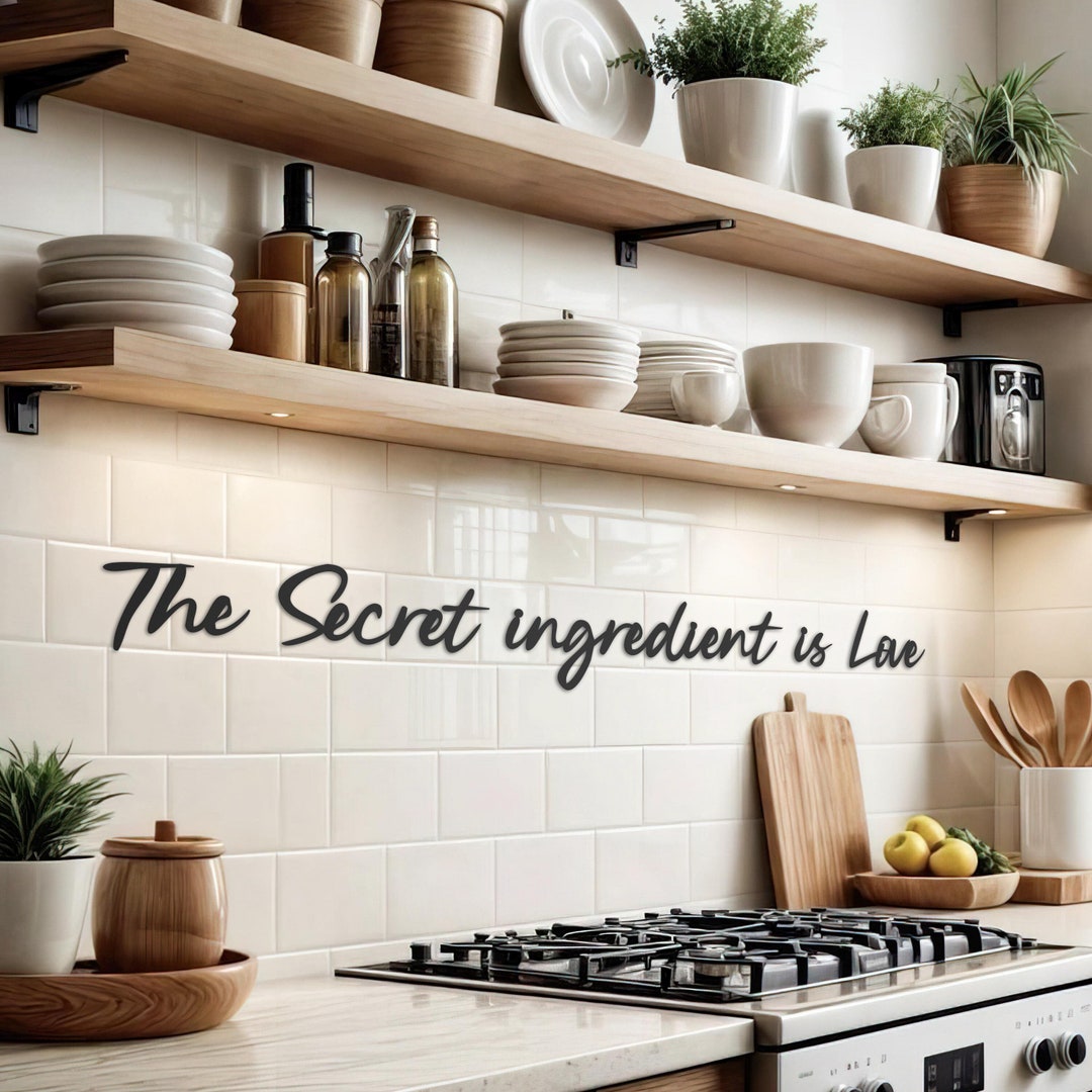 Metal Kitchen Sign: the Secret Ingredient is Love, Wall Art Decor - Etsy