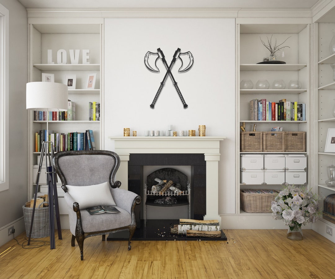 Viking Axes Metal Wall Art: Nordic Decor, Handmade - Etsy