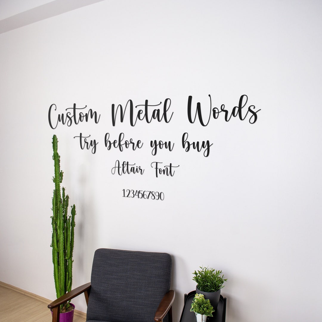 Custom Metal Words, Personalized Wall Decor, Custom Name Script Sign ...