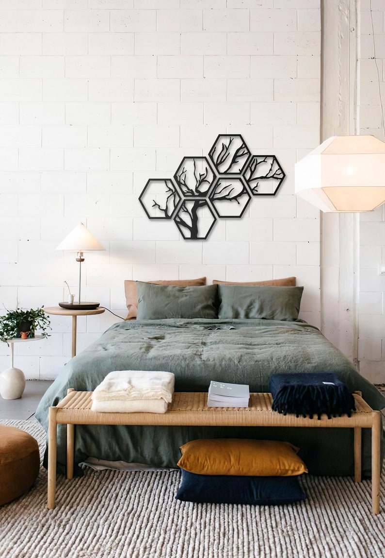 Hexagon Tree 6 Pieces 4 Metal Wall Art Metal Wall - Etsy