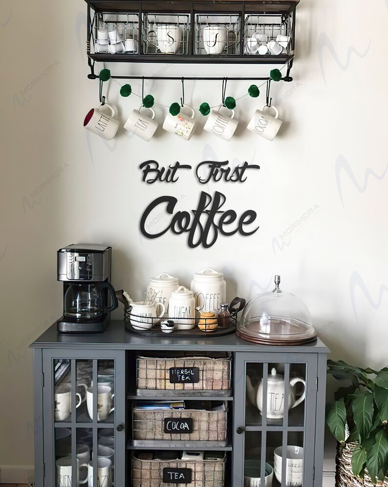 But First Coffee Metal Wall Decor Kitchen Wall Decor Coffee | Etsy