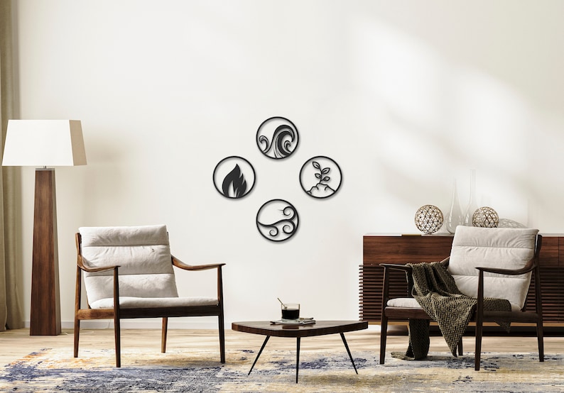 Four Elements Wall Art Housewarming Gift Four Elements Metal - Etsy