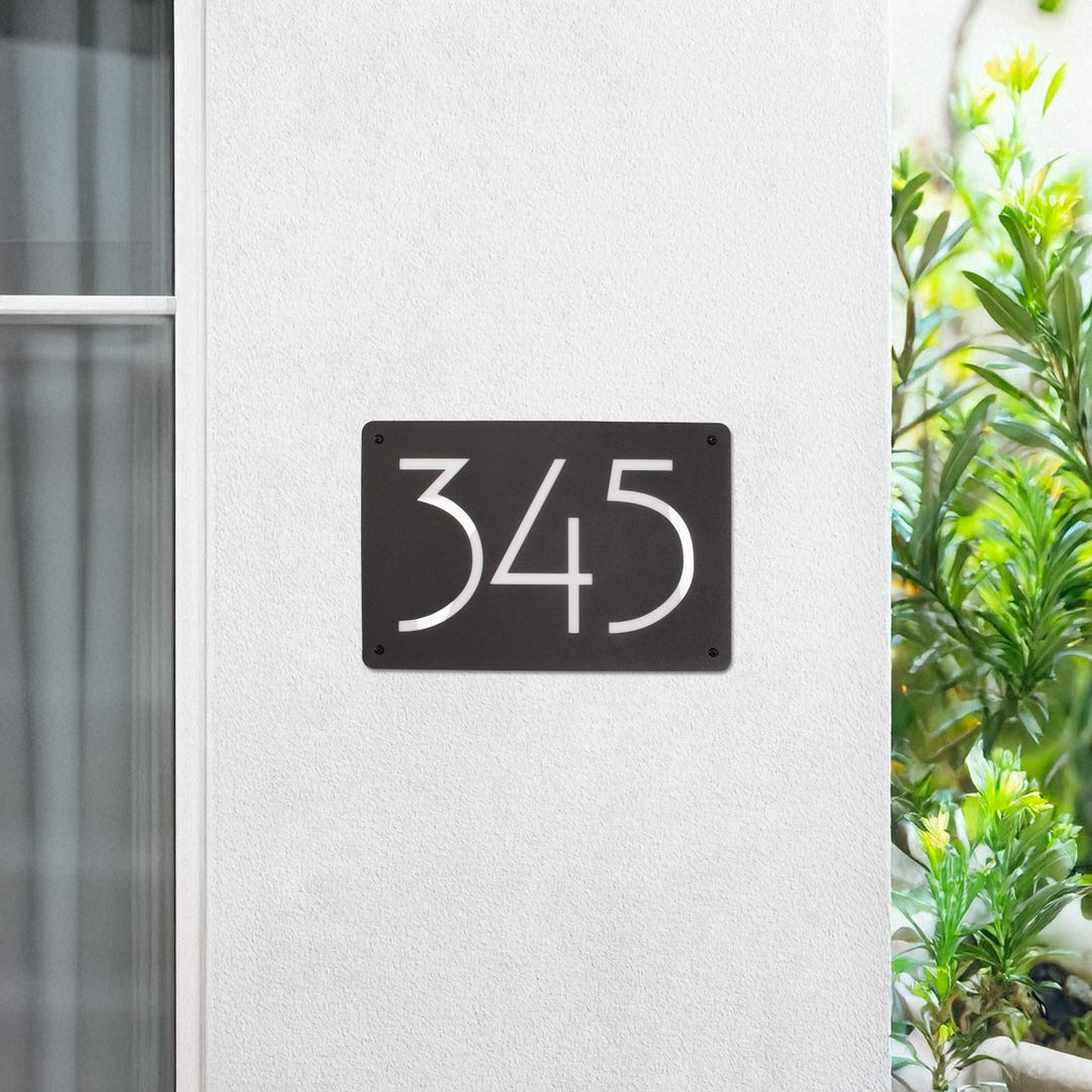 Custom Metal House Number Sign Minimalist & Durable With Bold Contrast ...