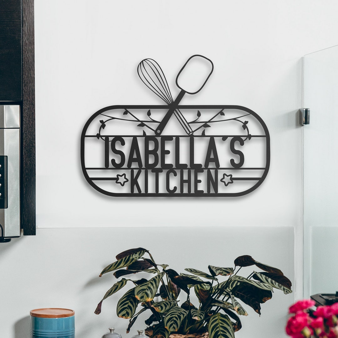 Custom Metal Kitchen Sign: Personalized Wall Art Decor - Etsy