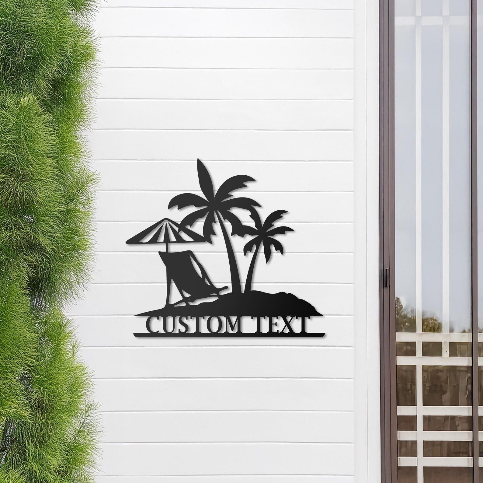 Custom Beach Metal Sign: Tropical Palm Tree Decor - Etsy