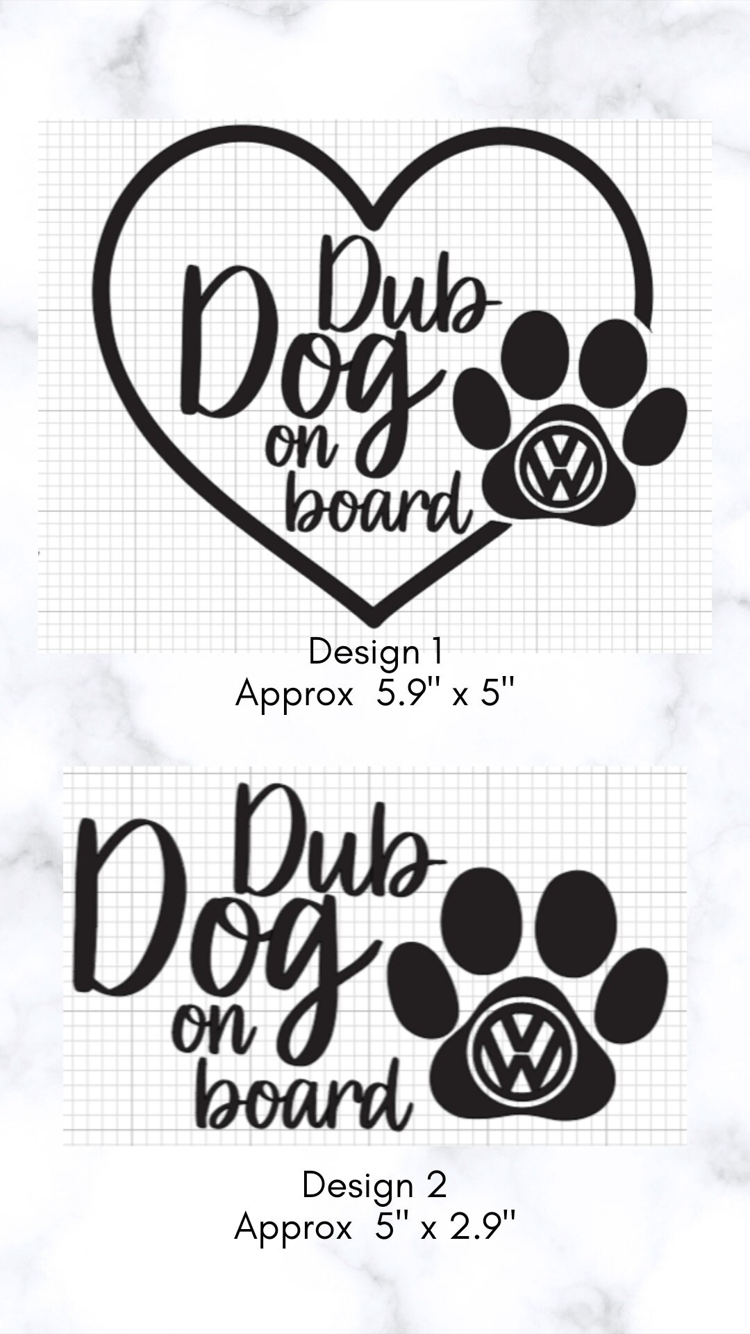 Dub Dog on Board Sticker/decal VW Volkswagen Car or Camper - Etsy UK