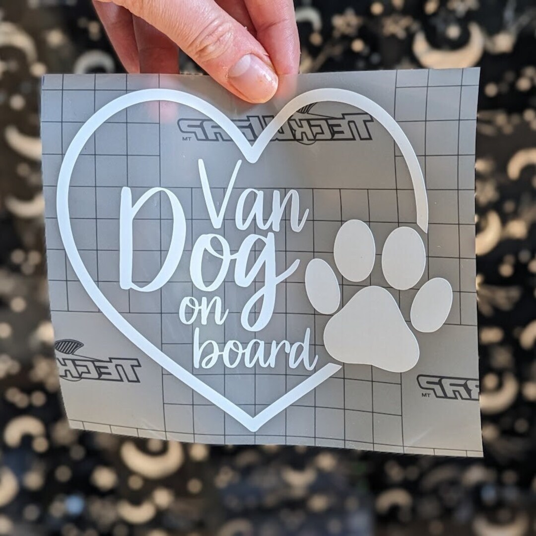 Van Dog on Board Sticker/decal - Any Colour! Camper Van or Work Van ...
