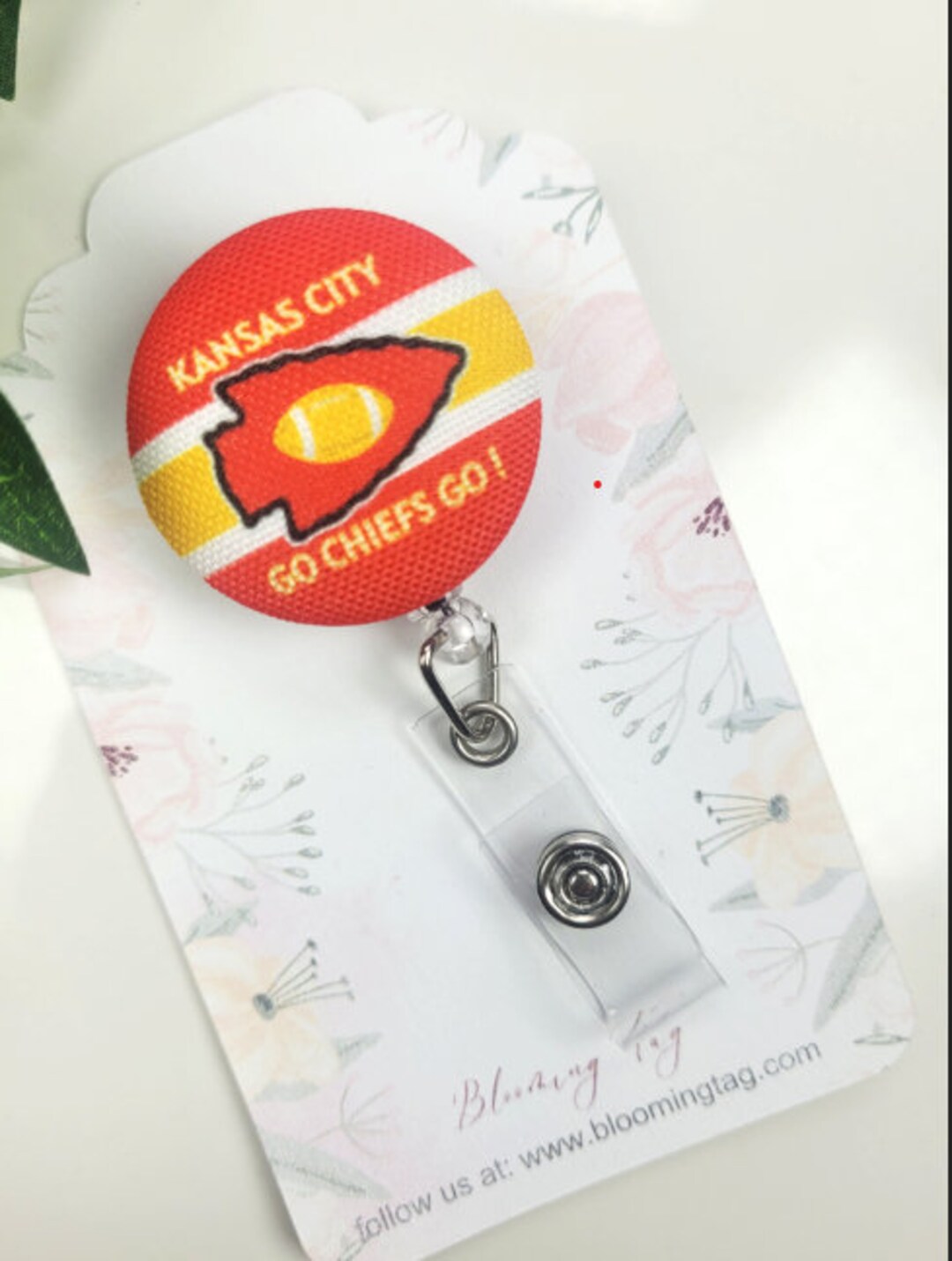 Kansas City Chiefs Inspired Retractable Badge Reel, Football Badge ID ...