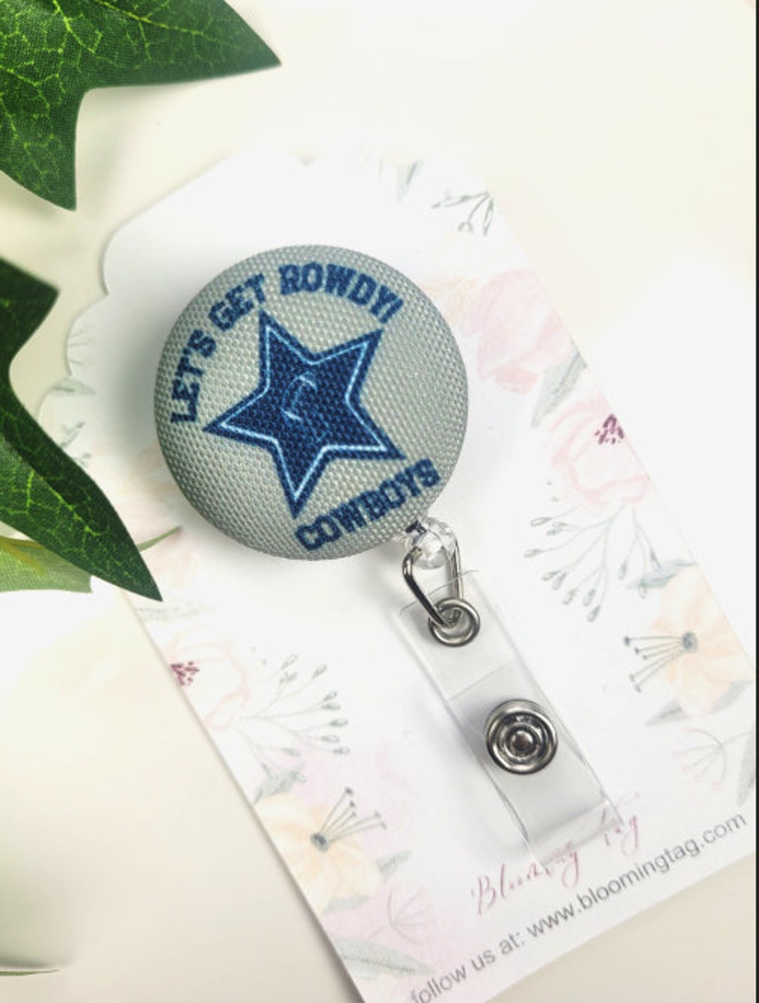 Dallas Cowboys Inspired Badge Reel, Football Fabric Badge Reel,medical ...