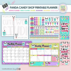 Panda Candy Shop Printable Planner Instant Download / Monthly Planner ...