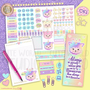 Llamacorn Printable Planner Instant Download / Monthly Planner / Weekly ...