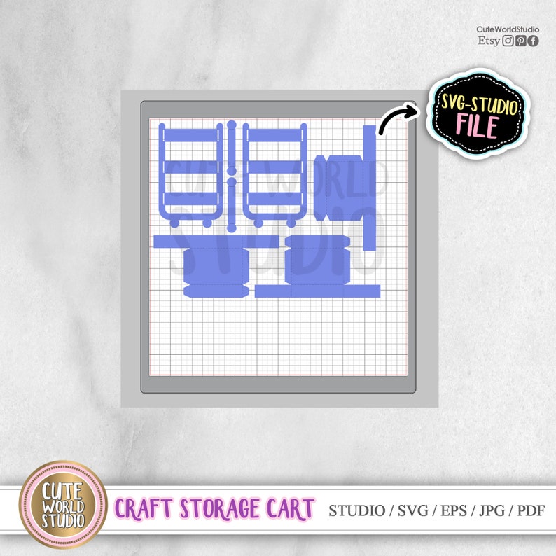 Cut File Craft Storage Cart Miniature SVG Instant Download - Etsy