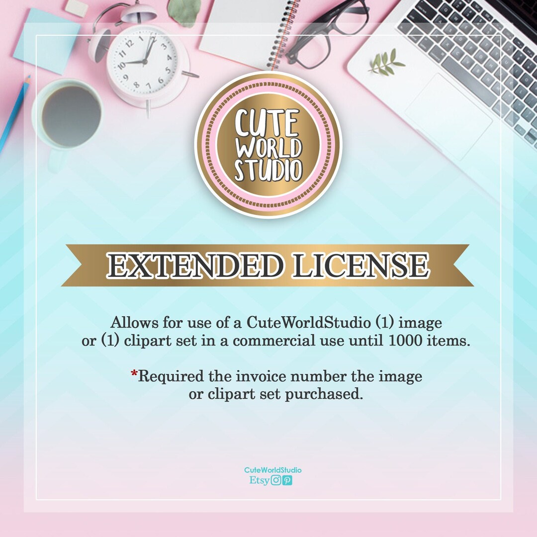 Cuteworldstudio Extended License / 1 Image or 1 Clipart - Etsy