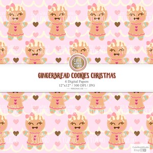 Gingerbread Cookies Christmas Digital Papers and Cliparts / Instant ...