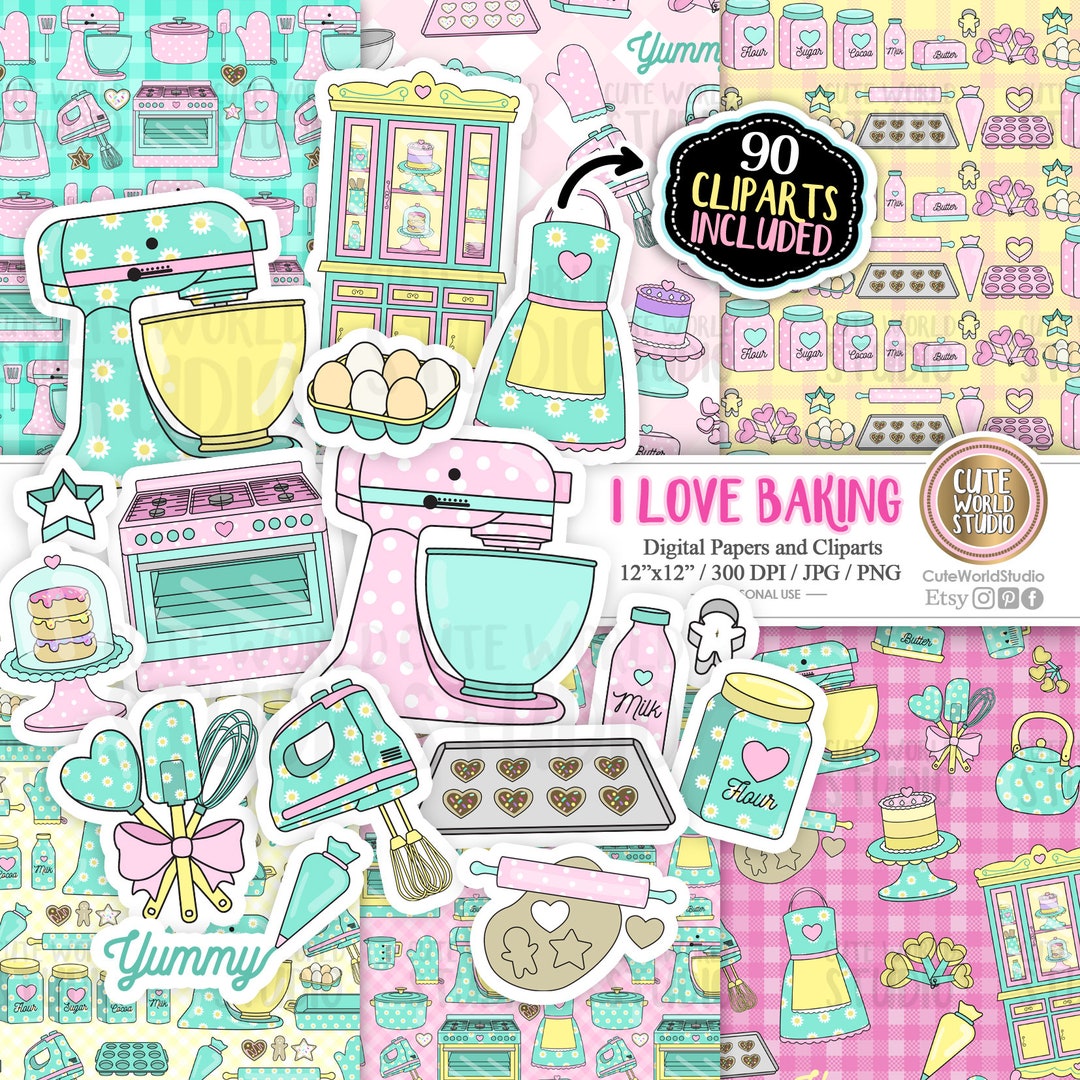 Baking Clipart, Bake, Mixer, Cookies, Cake, Cupcake, Blender, Apron ...