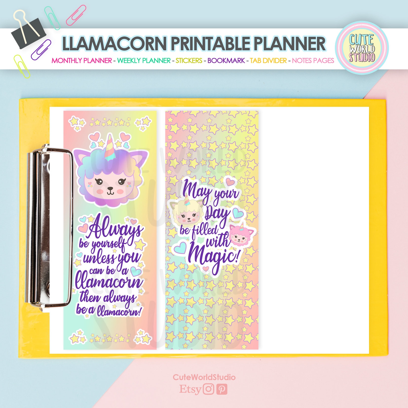 Llamacorn Printable Planner Instant Download / Monthly Planner | Etsy