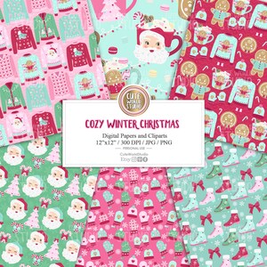 Christmas Clipart, Winter, Cute, Digital Papers and Cliparts Instant ...
