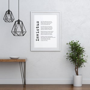 Invictus by William Ernest Henley Poem Print, Invictus Poem,william ...