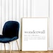 16х20, Wonderwall Dictionary Definition Quote Print, Wonderwall Word ...