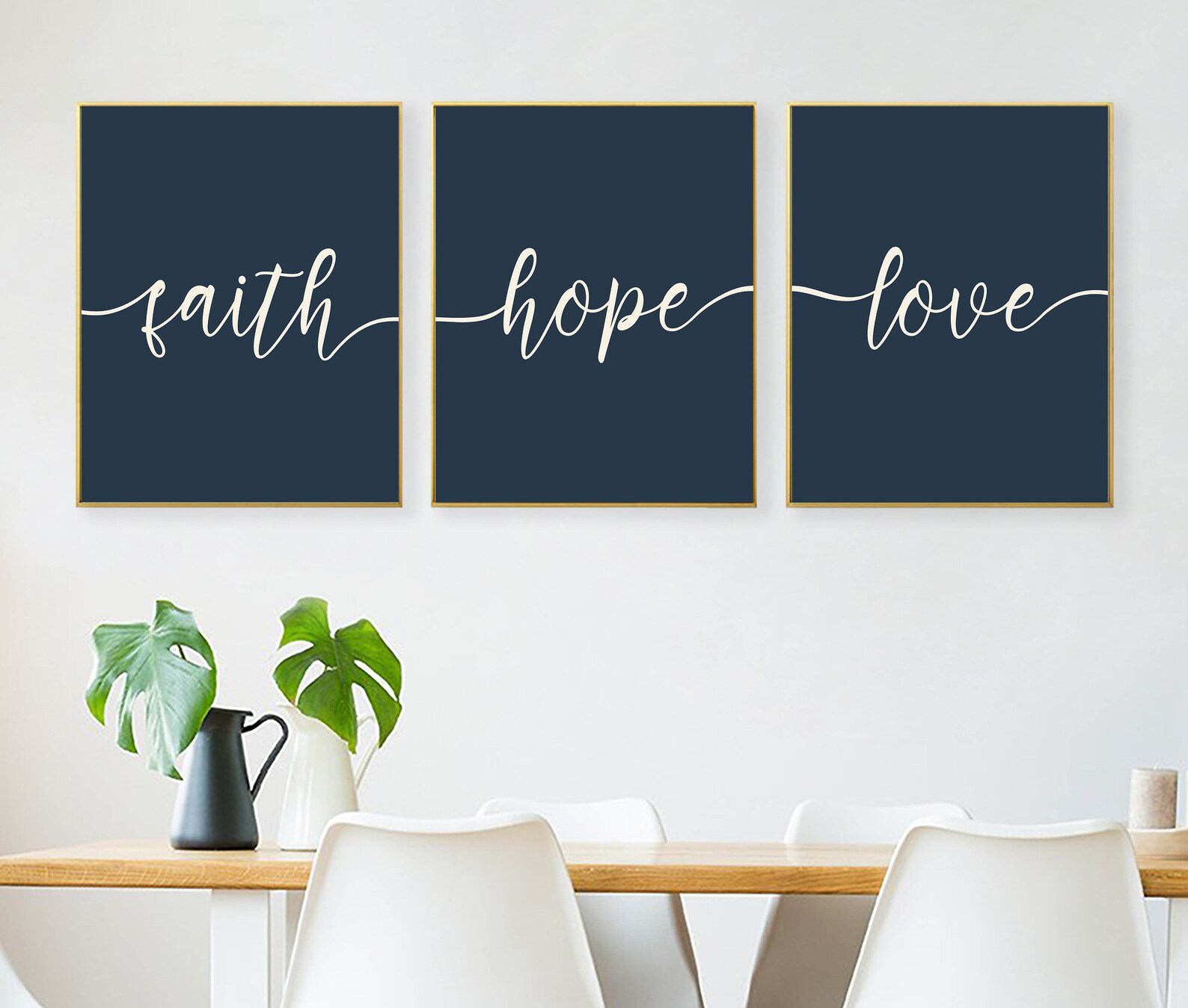Faith Hope Love Printable Posters, Faith Hope Love Sign, Set of 3 ...