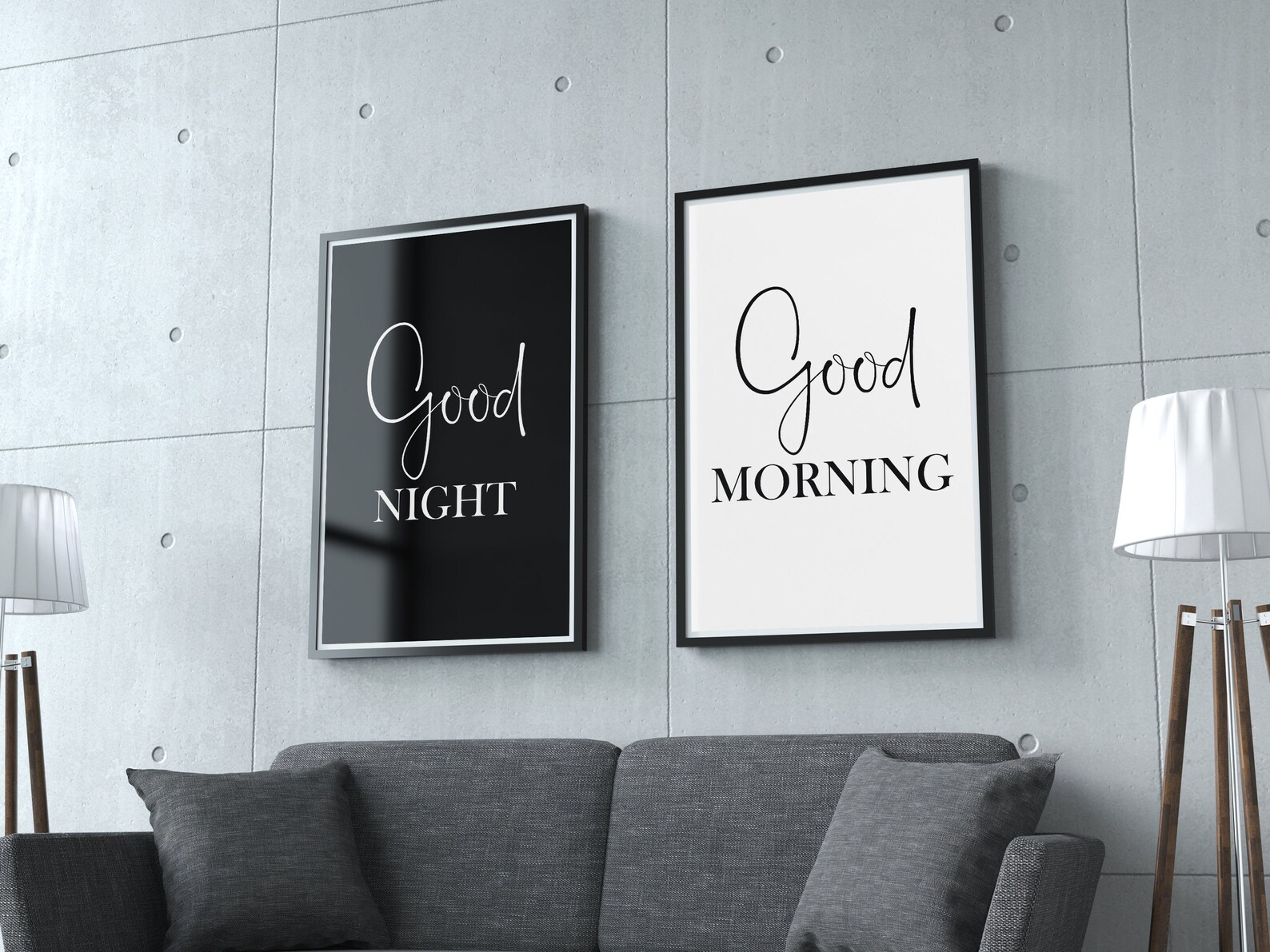 Good Morning Good Night Signs 2 SET Print Good Morning Good - Etsy