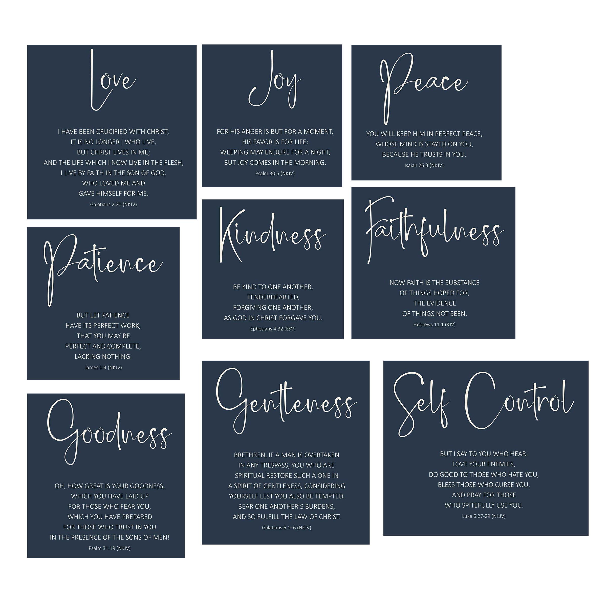16x20,24x36,fruit of the Holy Spirit Poster Printable, 9 Set,love,joy ...