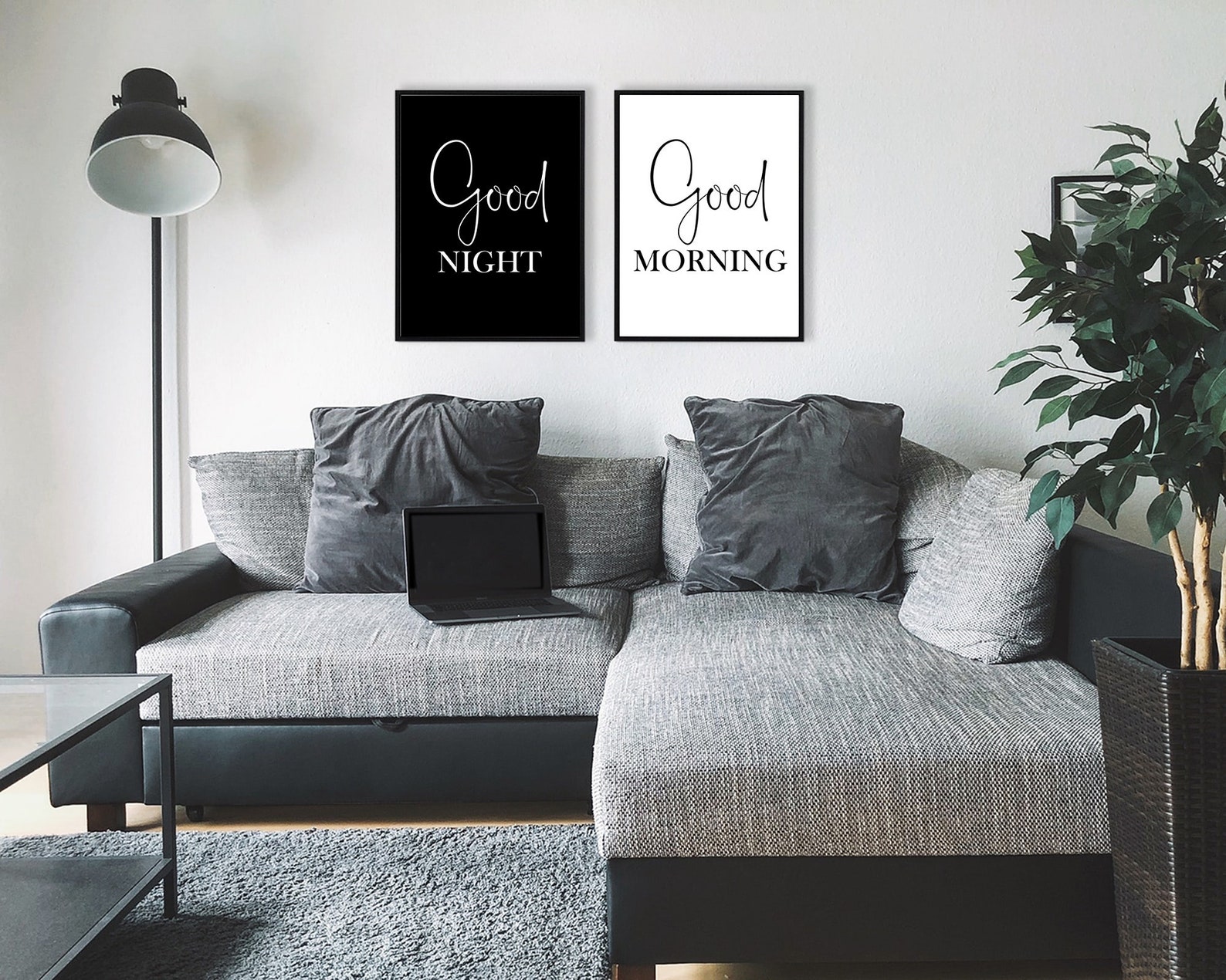 Good Morning Good Night Signs 2 SET Print Good Morning Good - Etsy